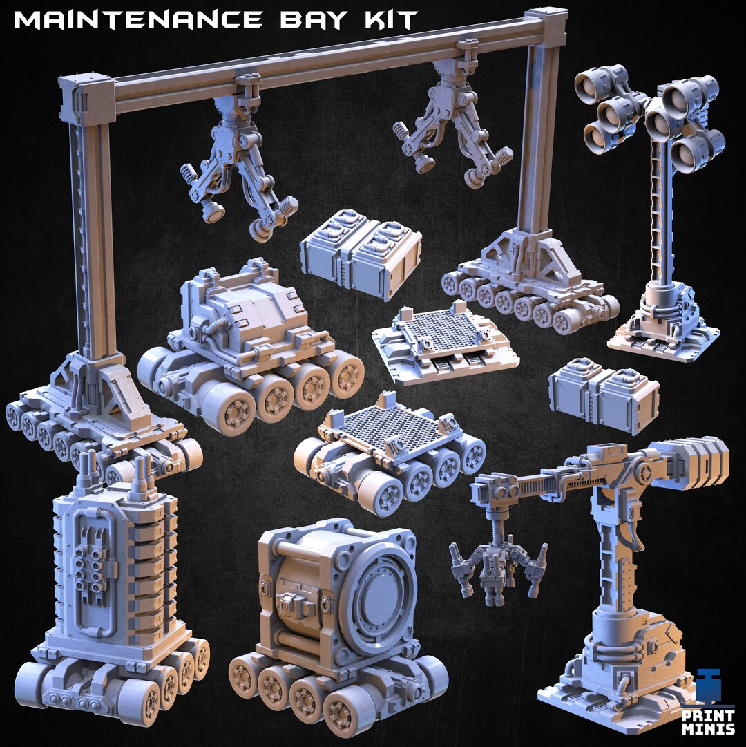 Maintenance Bay - Scenery Kit - Print Minis - Etsy