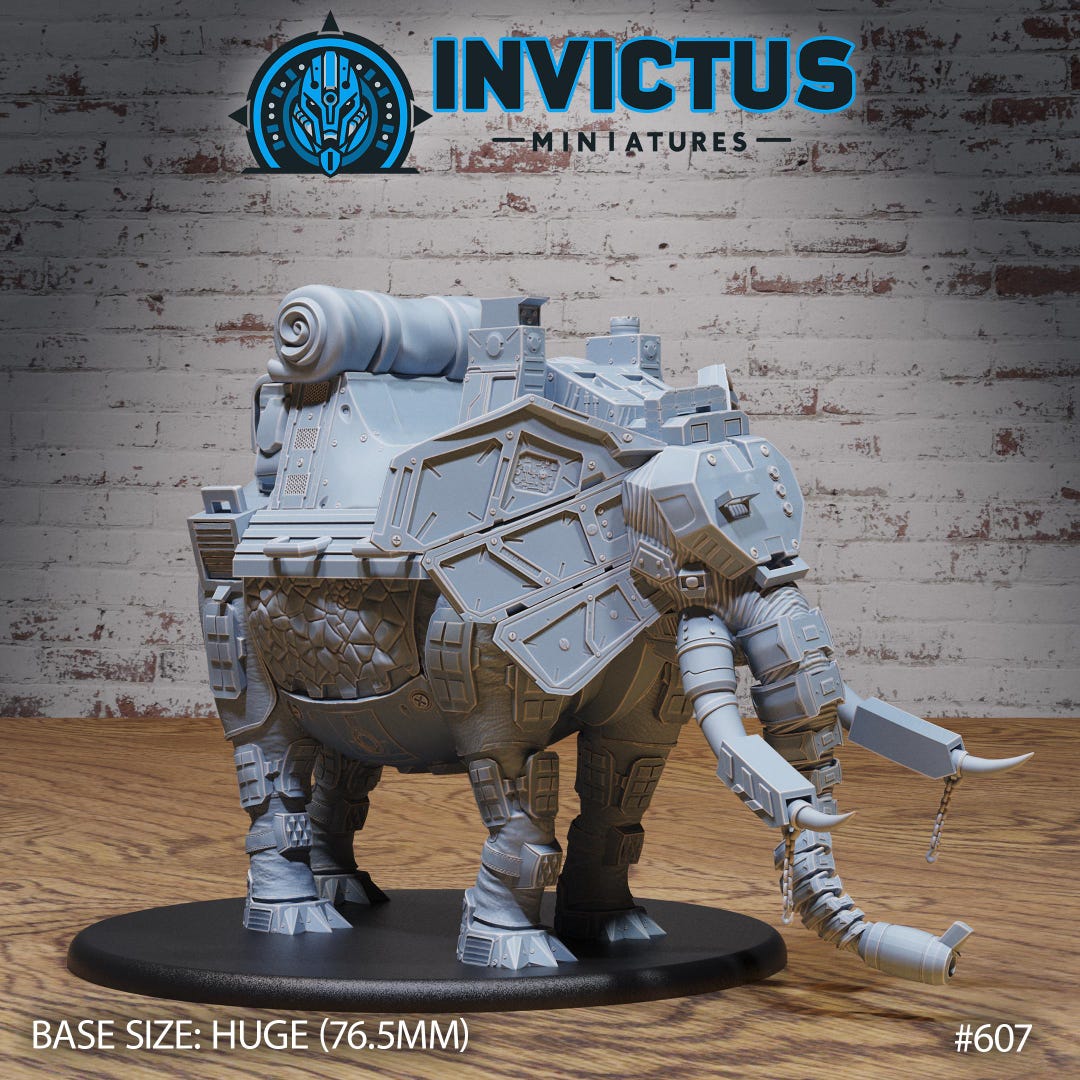 Cyborg Elephant (4 Variants Available) - Invictus Miniatures - Etsy