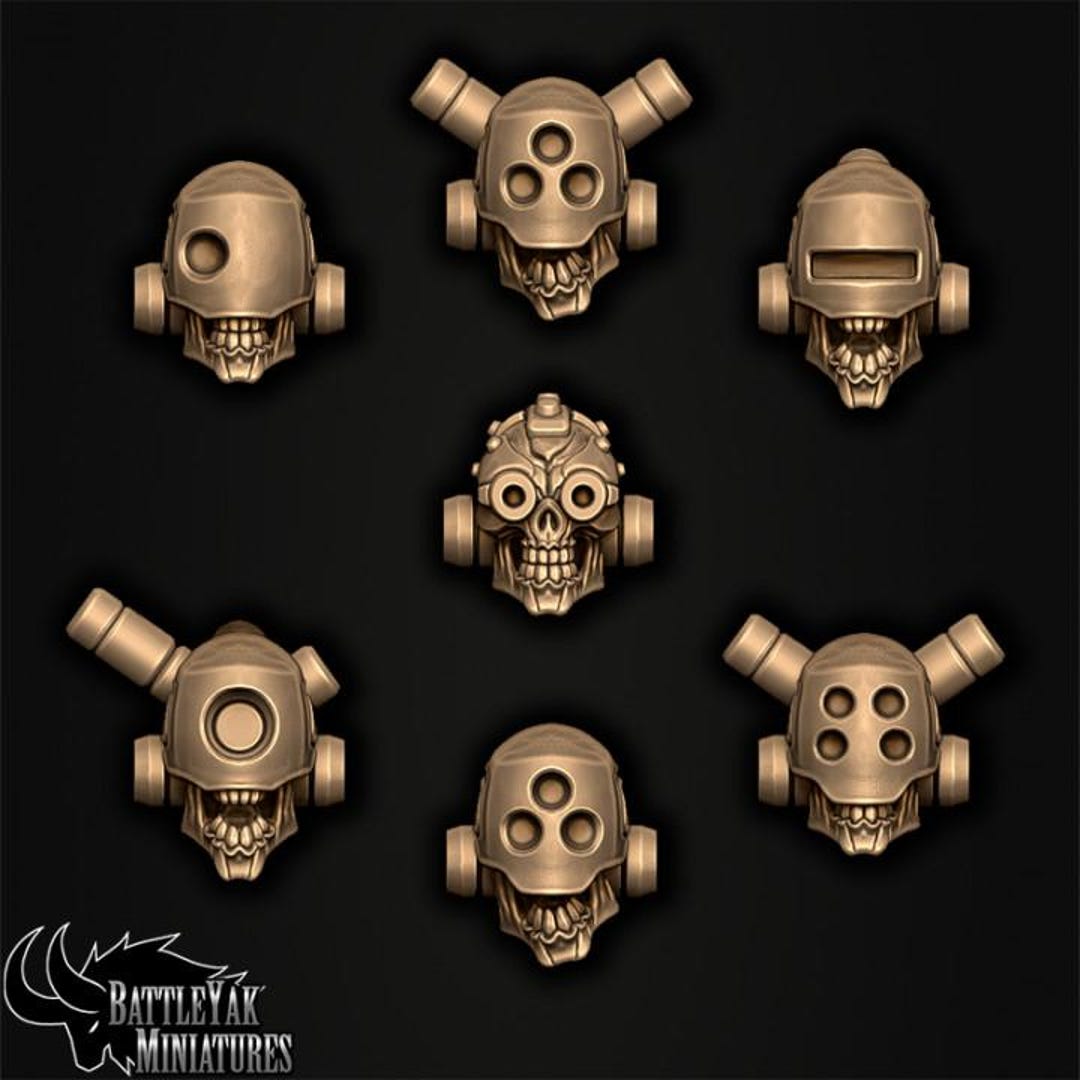 Warghast Reanimator Heads, Customisation Pack - 28mm Scale (7 Variants ...