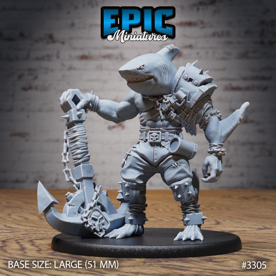 Sharkfolk Anchor Pirate 3 Variants Available Epic Miniatures - Etsy