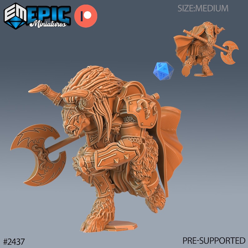 Woolly Minotaur (3 Variants Available) - Epic Miniatures - Etsy