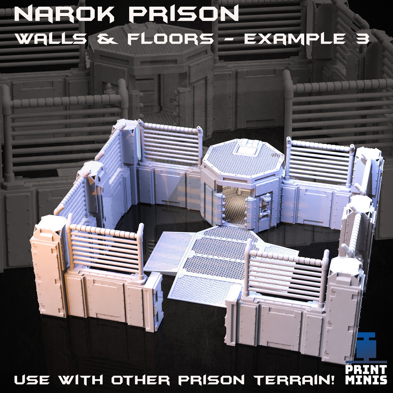 Narok Prison Walls and Floors - Modular Scenery Kit - Print Minis - Etsy