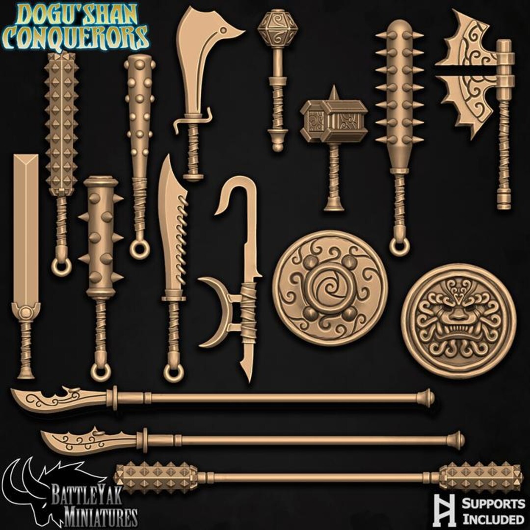 Dogu Shan Weapons and Shields, Guardian Fuu Dog Folk Customisation Pack ...