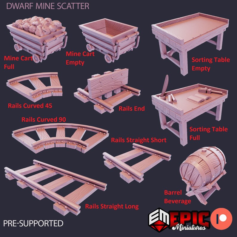 Dwarven Mine Scatter Set 4 - Epic Miniatures - Etsy