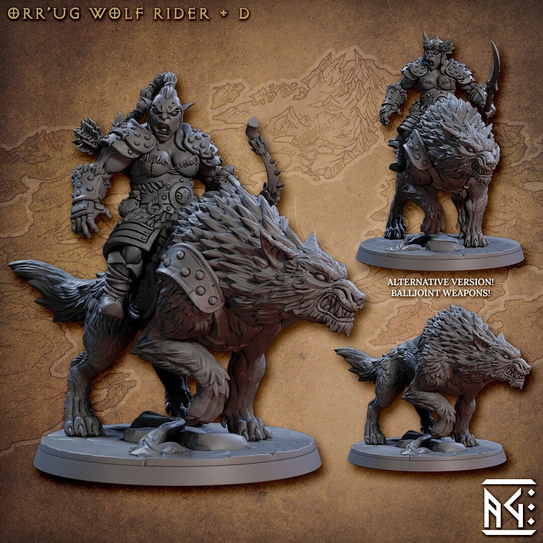 Orr'ug Dire Wolf Rider D 3 Variants Available Artisan Guild - Etsy
