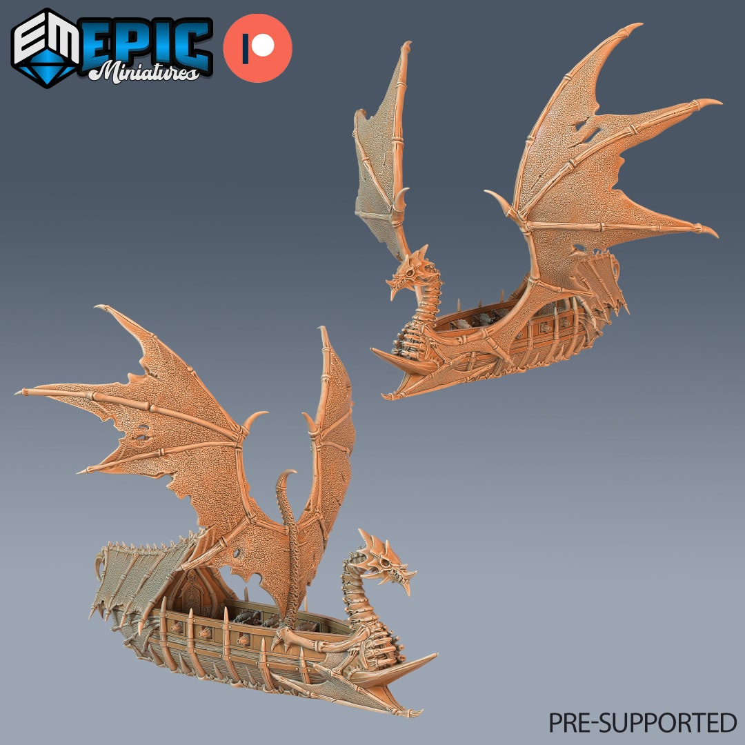 Dragon Bone Pirate Ship (2 Variants Available) - Epic Miniatures - Etsy