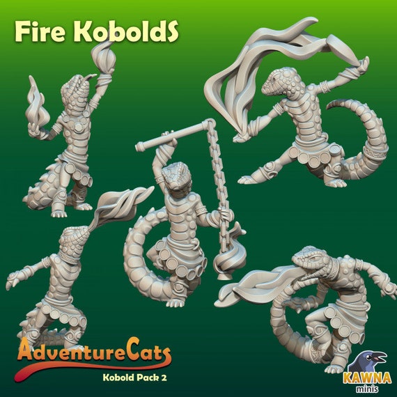 Fire Kobold 5 Variants Available Kawna Minis | Etsy