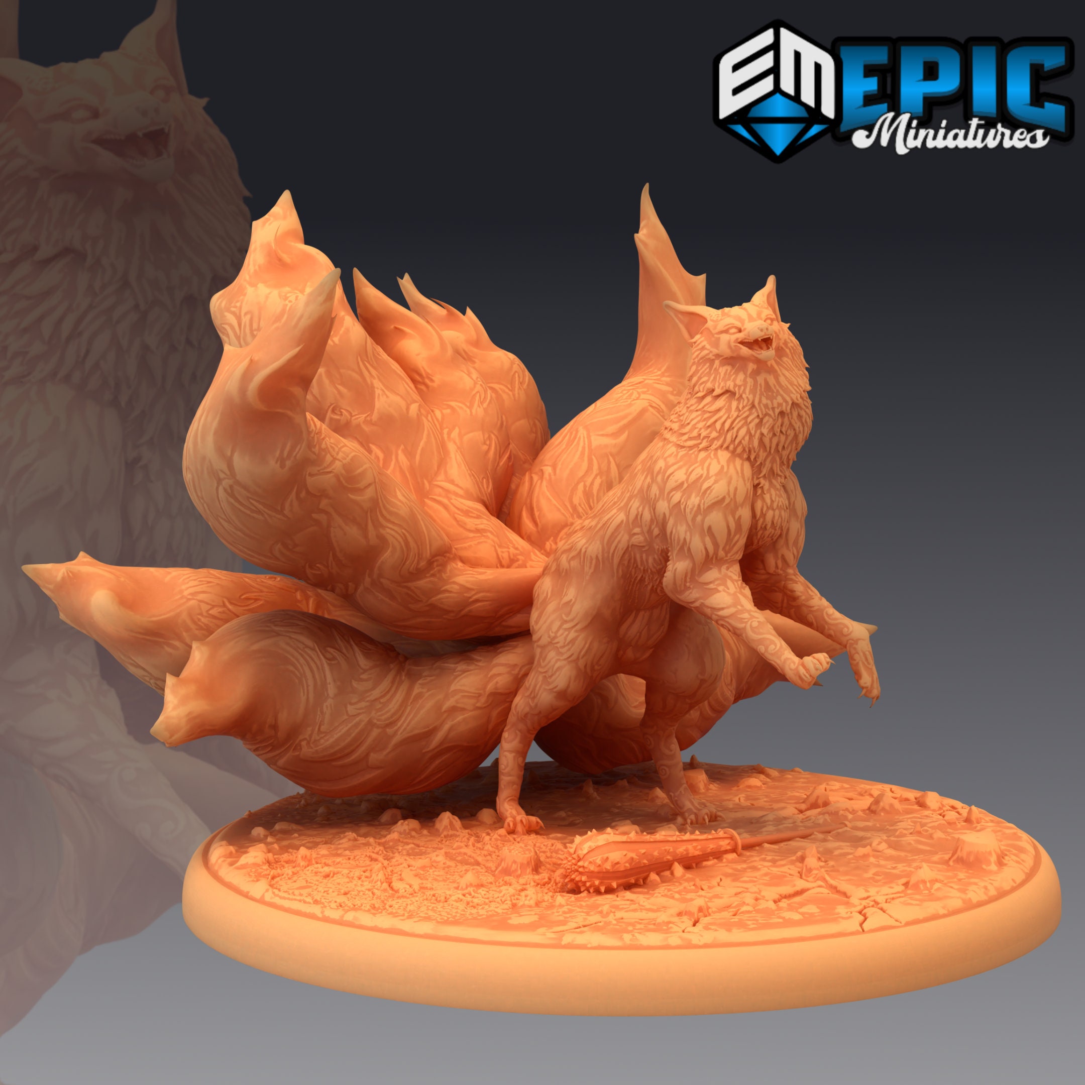Nine Tailed Fox 4 Variants Available Epic Miniatures - Etsy