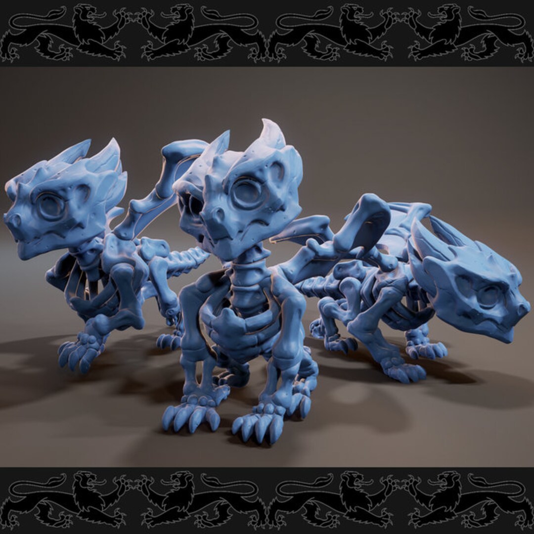 Skeleton Baby Dragon (3 Variants Available) - Brayan Nafarrate - Etsy