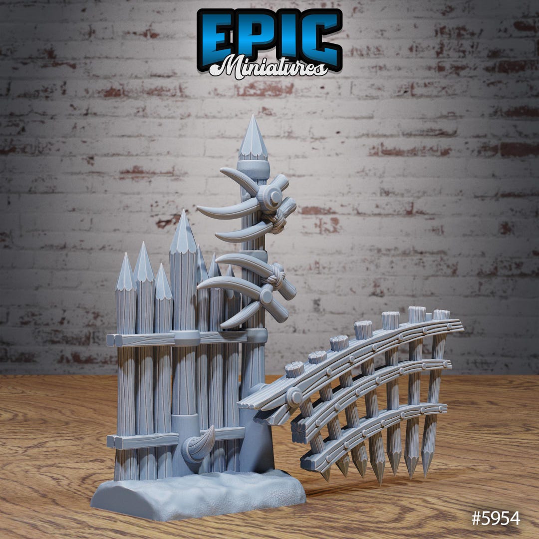 Snow Orc Camp, Gates and Fences Terrain Set (8 Variants Available ...