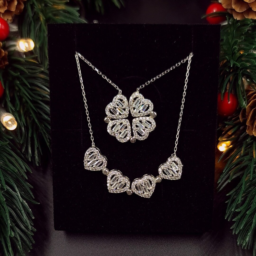 Sterling Silver Openable Magnetic Heart Four Leaf Clover Lock - Etsy