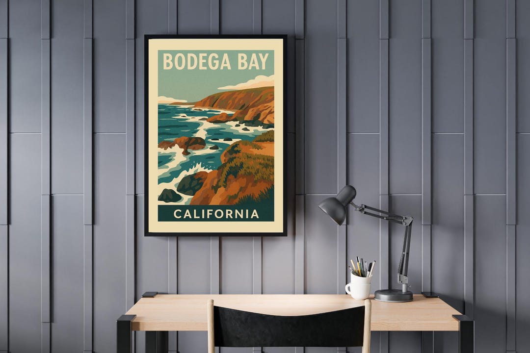 Bodega Bay California Coastal Poster: Island Luxe Wall Art (digital ...