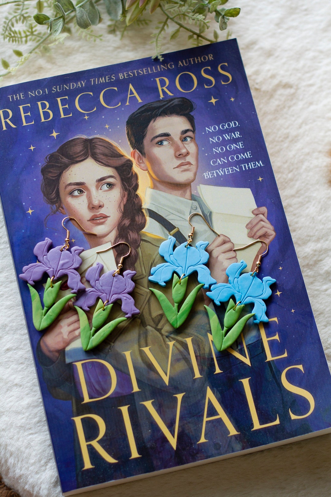 Divine Rivals Inspired Iris Flower Rebecca Ross Earrings - Etsy