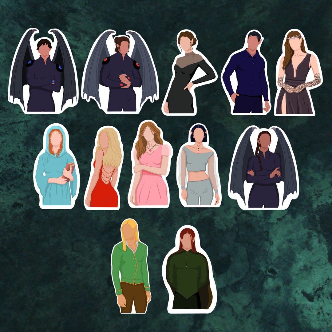 Bookish Character Stickers, Feyre, Rhysand, Cassian, Nesta, Azriel, Mor ...