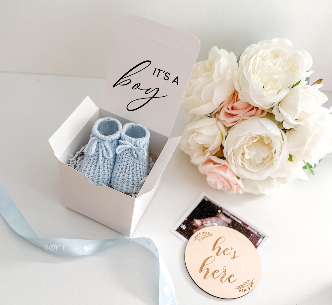 Gender Reveal Gift Box Surprise Baby Boy Gender Reveal Box Grandparents ...