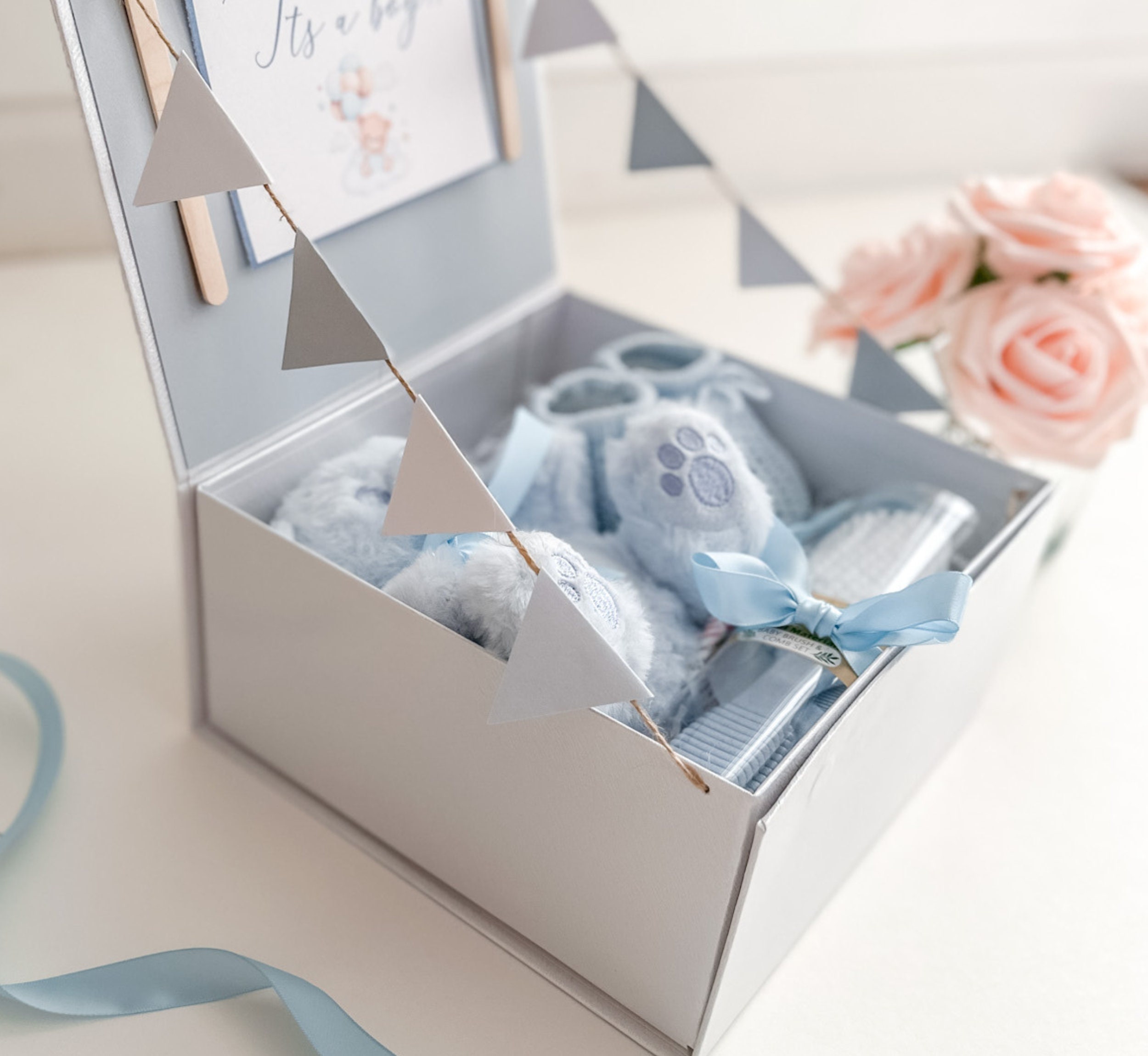 Gender Reveal Gift Box, Gender Reveal for Baby Boy, Baby Boy Gender ...