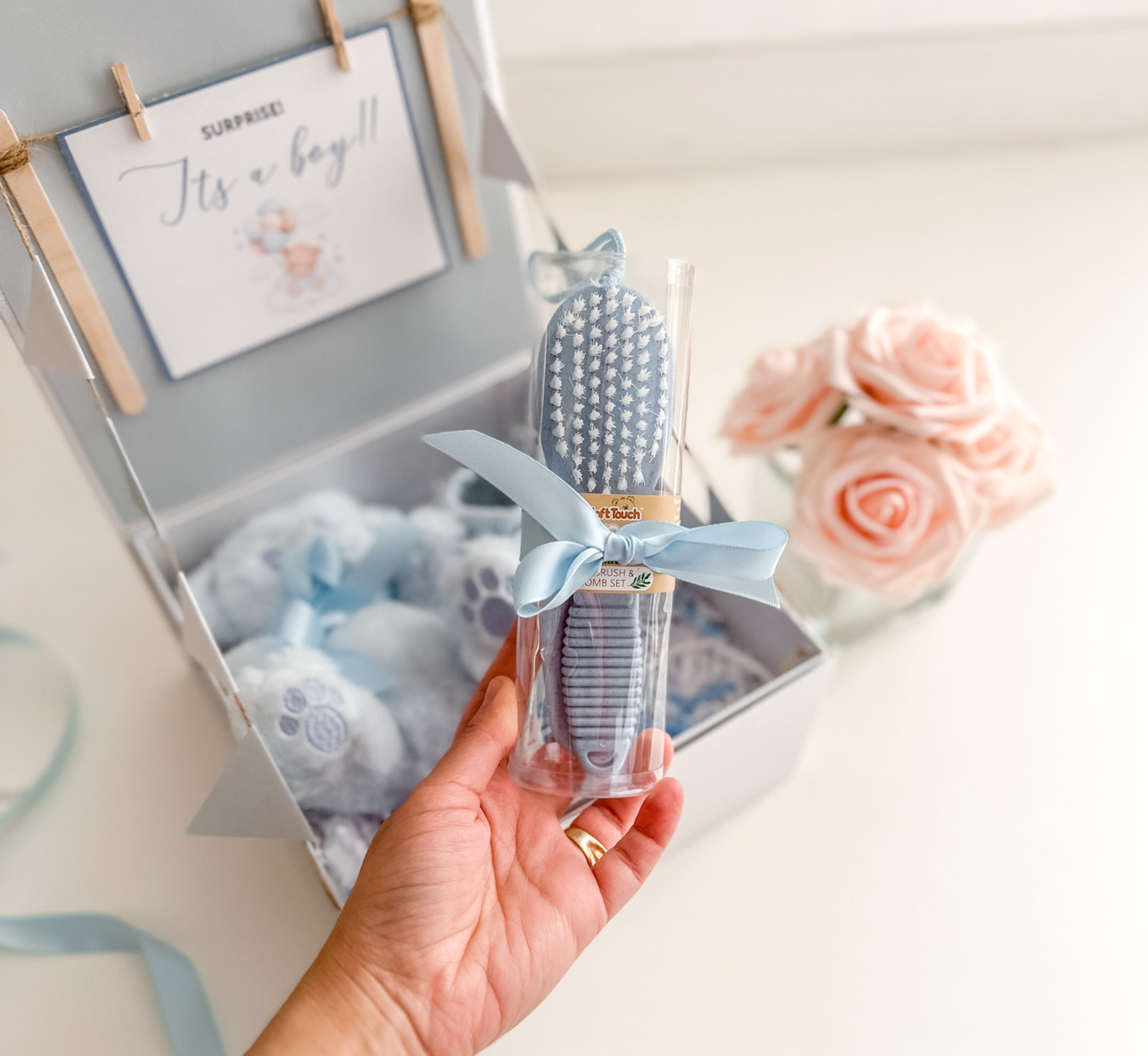 Gender Reveal Gift Box, Gender Reveal for Baby Boy, Baby Boy Gender ...