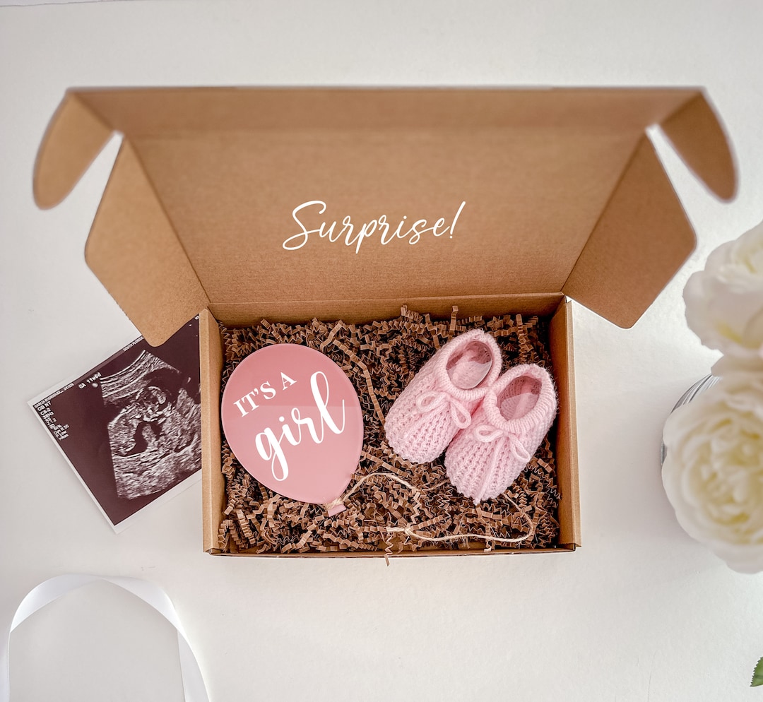 Gender Reveal Gift Box Gender Reveal for Baby Girl Baby Girl Gender ...