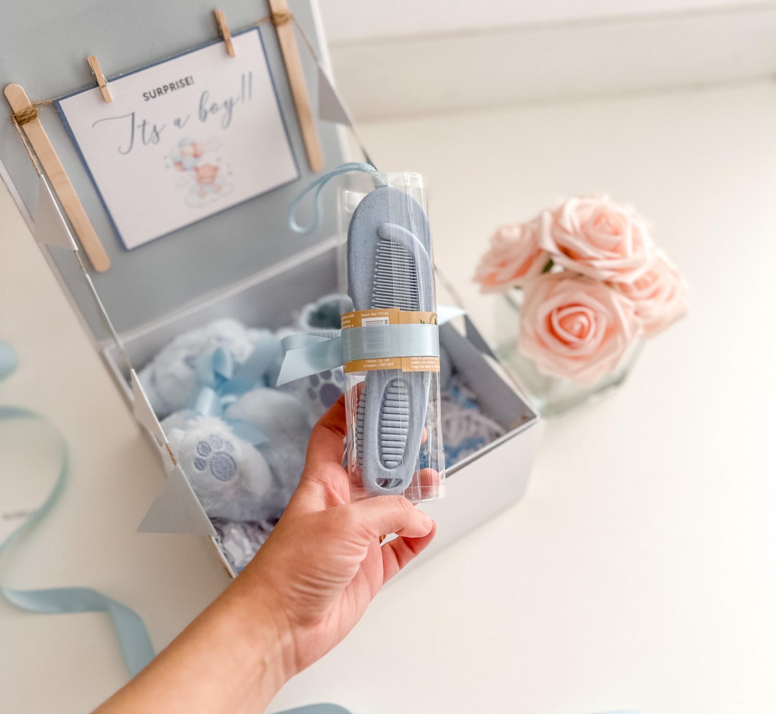 Gender Reveal Gift Box, Gender Reveal for Baby Boy, Baby Boy Gender ...