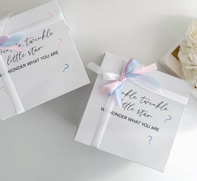 Christmas Gender Reveal Gift Box Surprise Baby Boy Gender Reveal Box ...