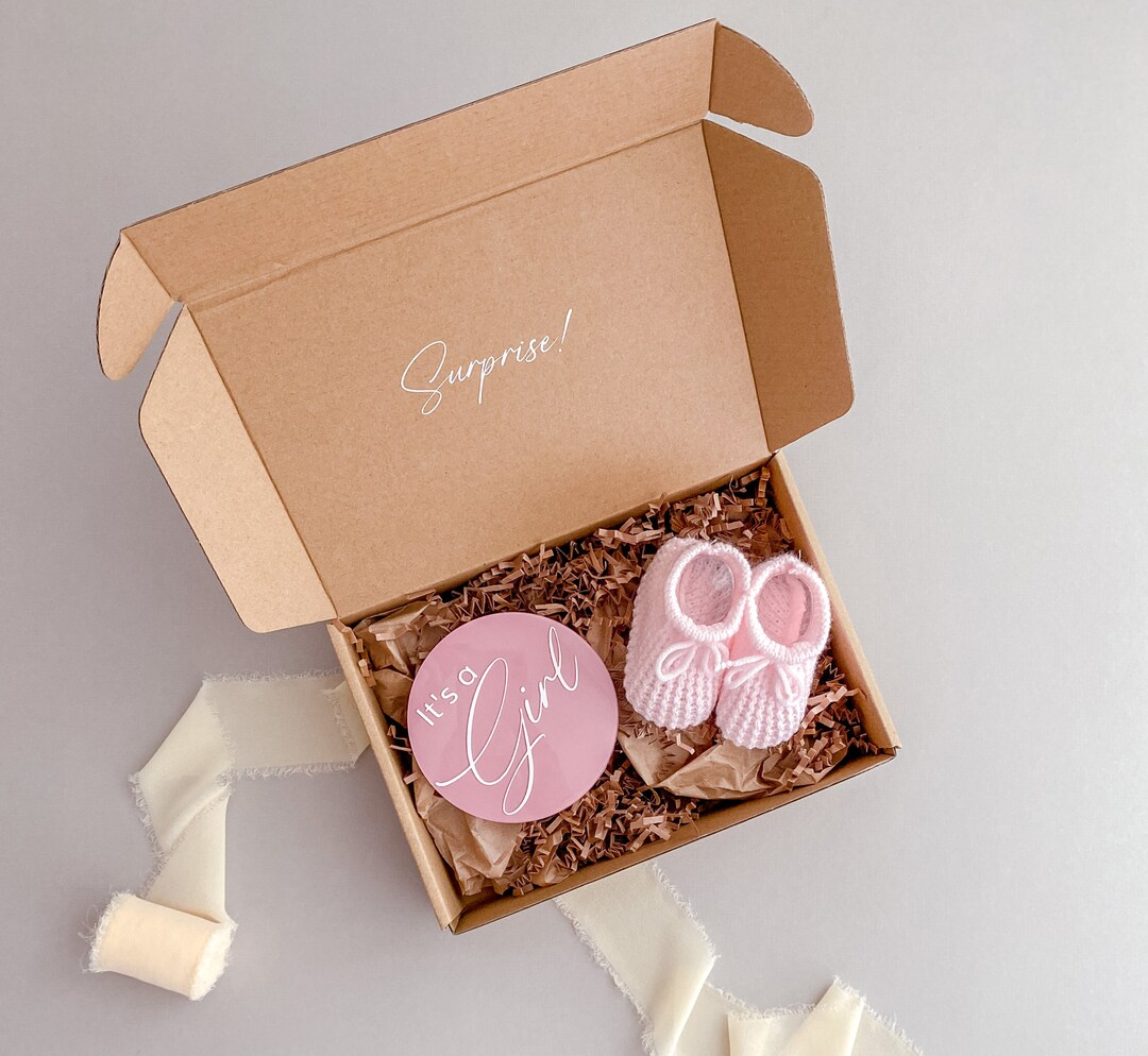 Gender Reveal Gift Box Gender Reveal for Baby Girl Baby Girl Gender ...