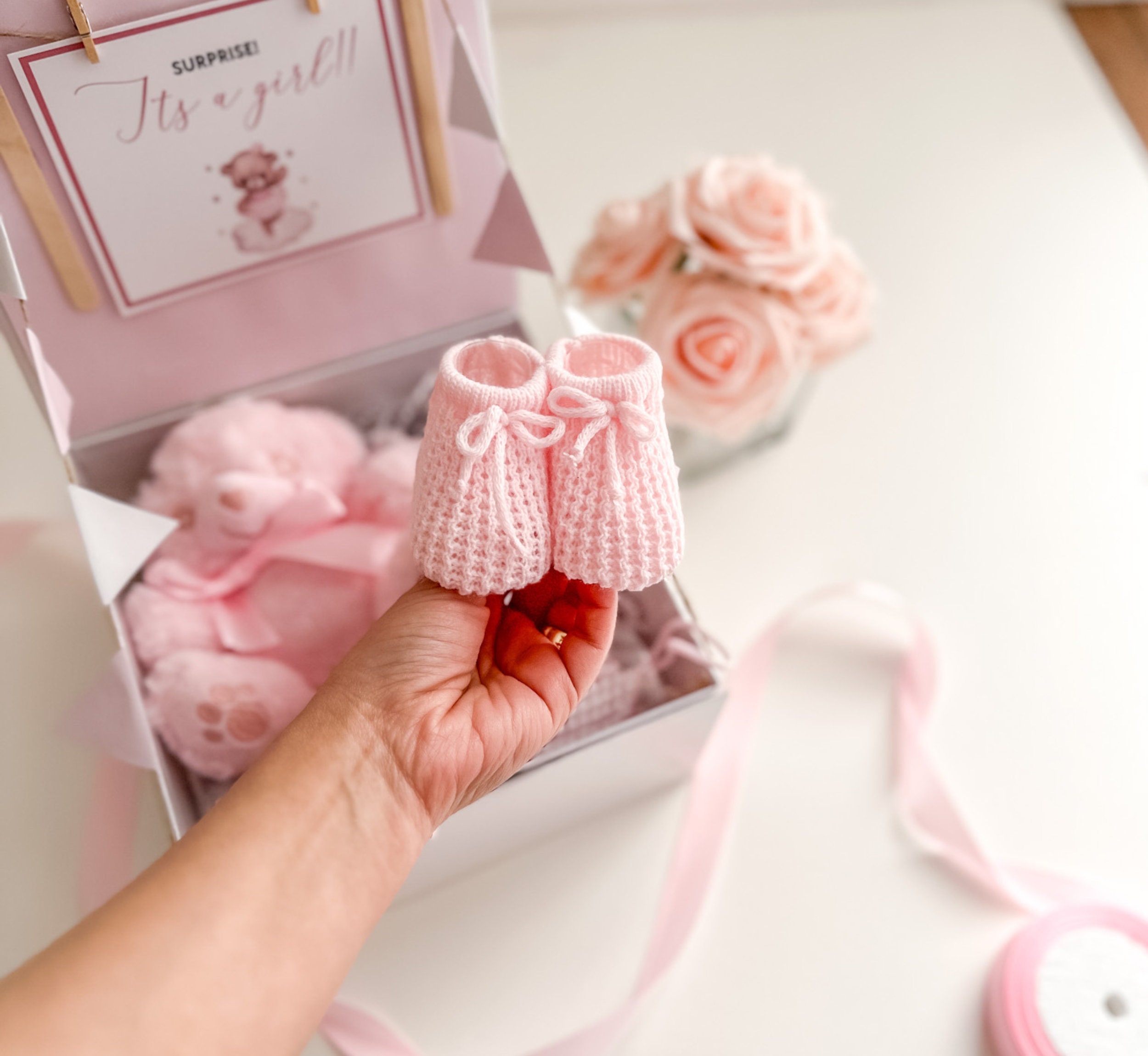 Gender Reveal Gift Box, Gender Reveal for Baby Girl, Baby Girl Gender ...