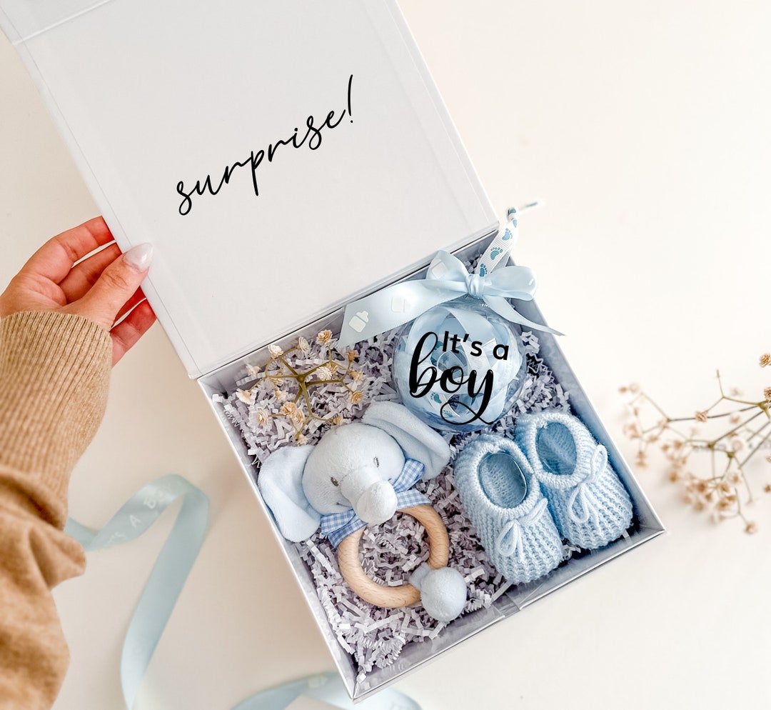 Christmas Gender Reveal Gift Box Surprise Baby Boy Gender Reveal Box ...