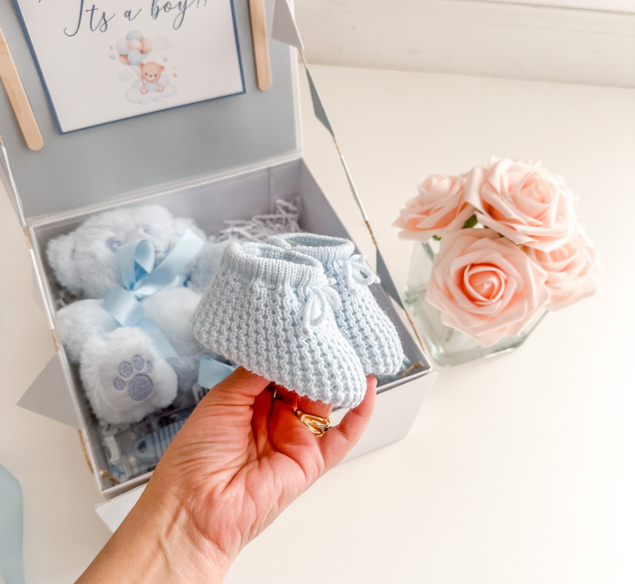 Gender Reveal Gift Box, Gender Reveal for Baby Boy, Baby Boy Gender ...