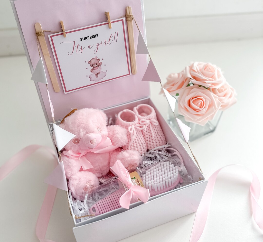 Gender Reveal Gift Box, Gender Reveal for Baby Girl, Baby Girl Gender ...