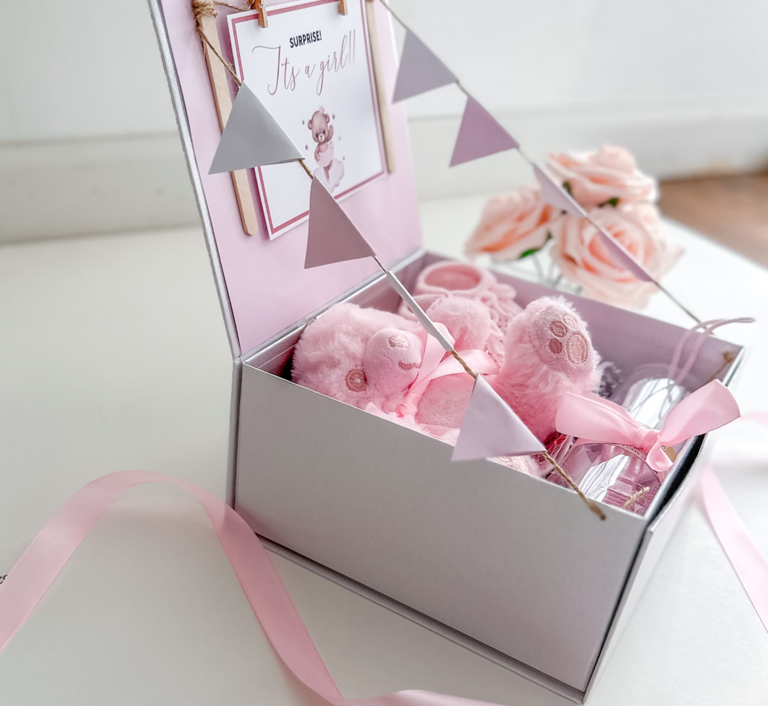 Gender Reveal Gift Box, Gender Reveal for Baby Girl, Baby Girl Gender ...