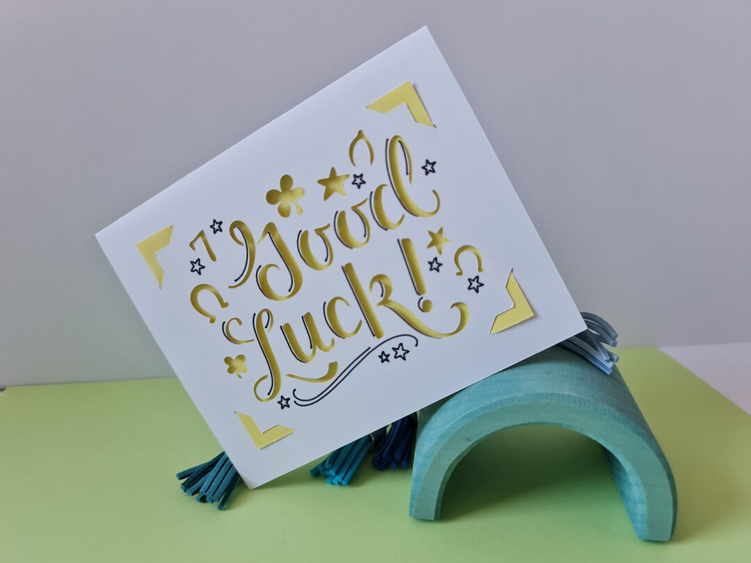 Good Luck Paper Cut Out Good Luck Card Greeting Card - Etsy