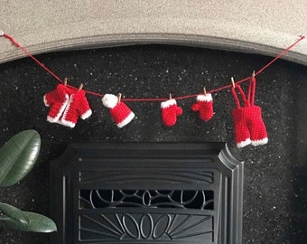 Christmas Garland Santa's Laundry Hand Knitted Washing - Etsy UK