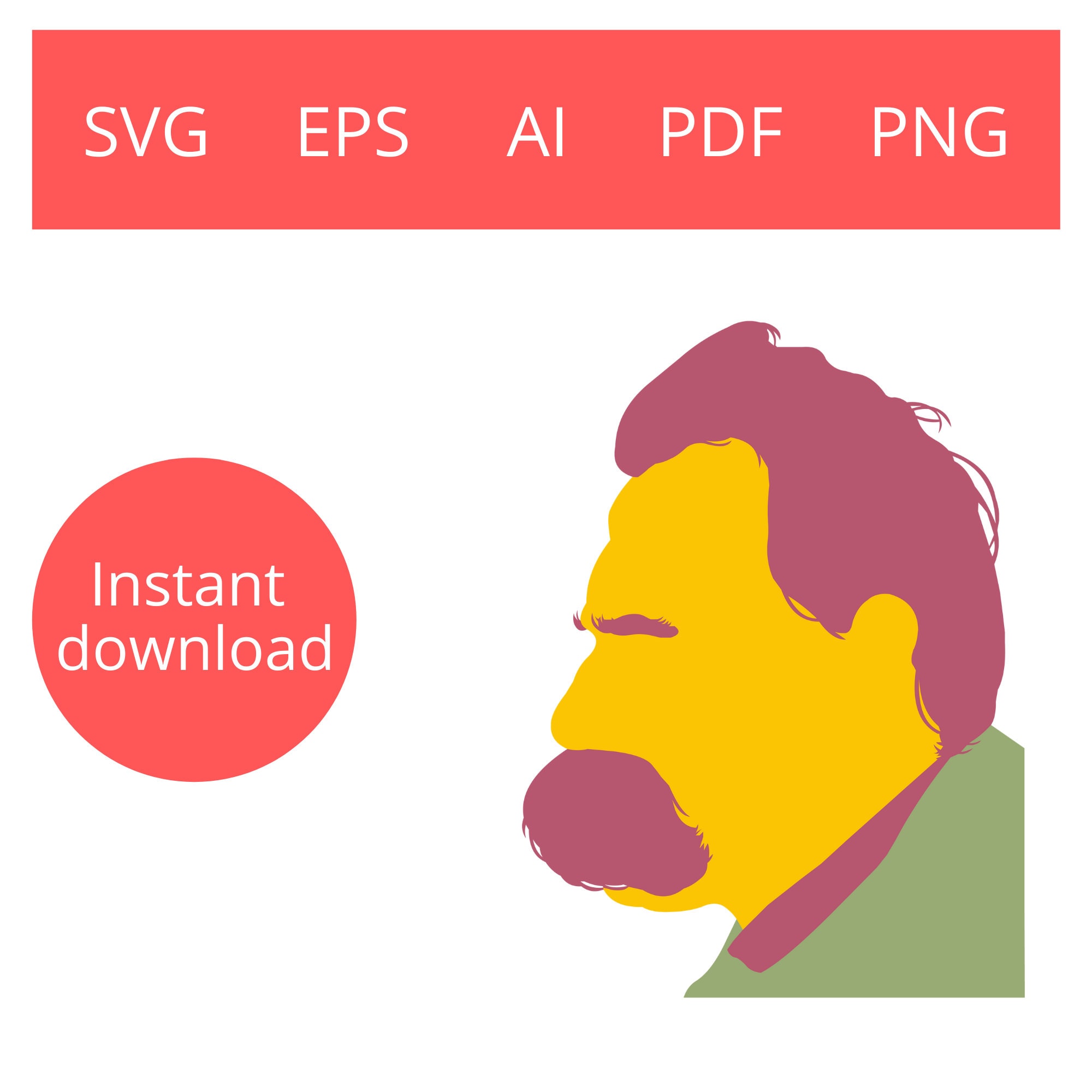 Frederick Nietzsche Cartoon Vector Illustration Portraits - Etsy UK
