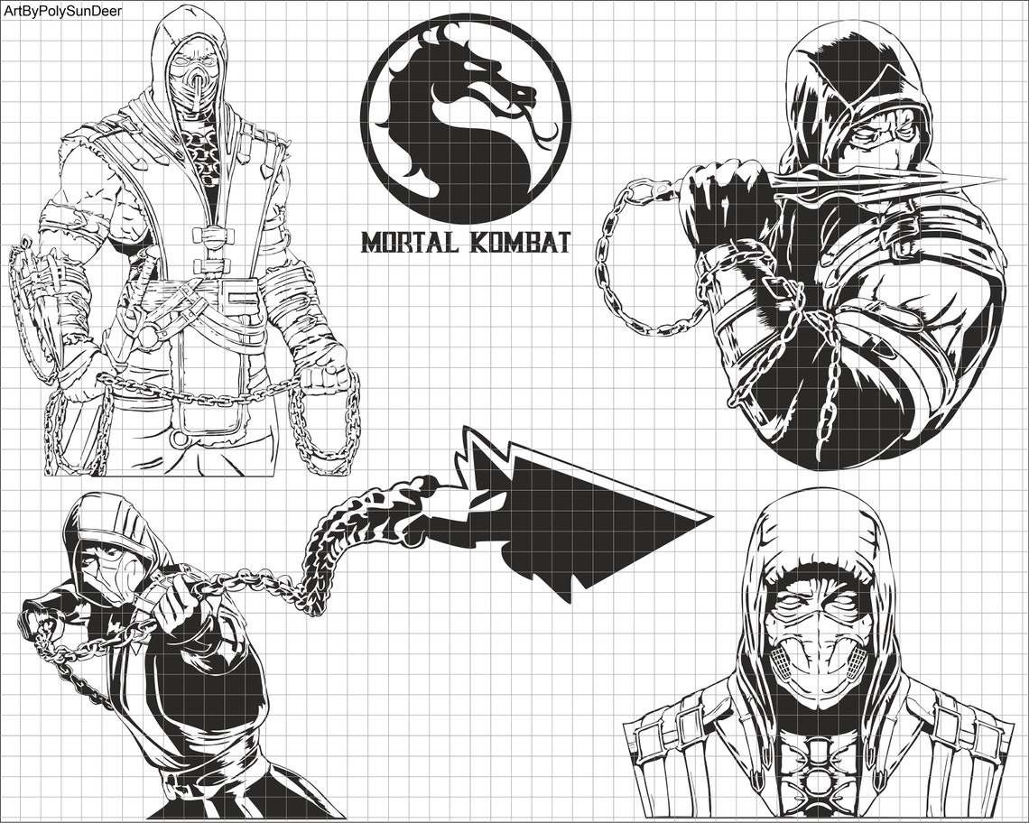 Mortal Kombat Scorpion SVG PNG design Cricut file Cutting | Etsy