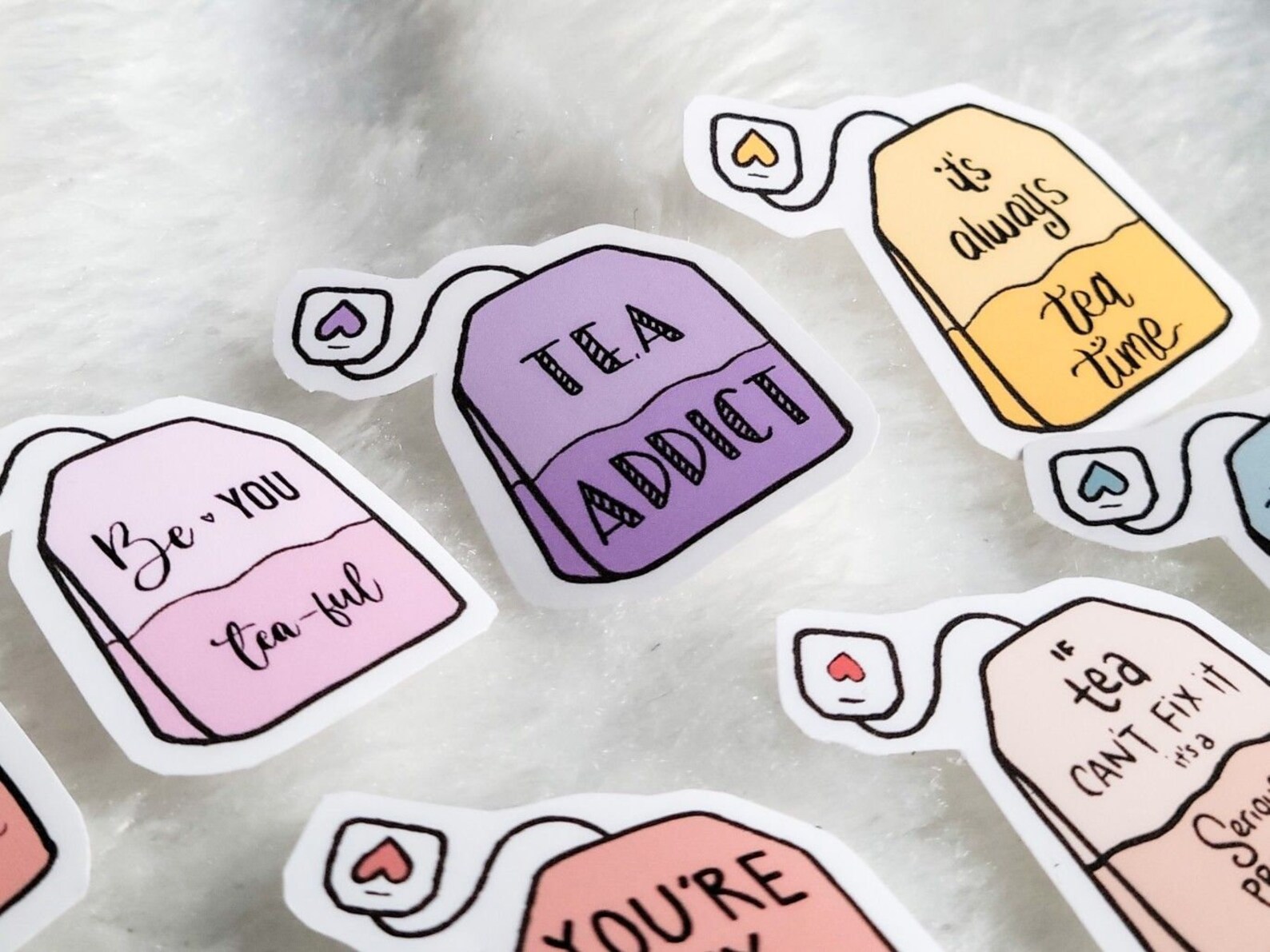 Set of 15 Tea Bag Quote Stickers - Etsy
