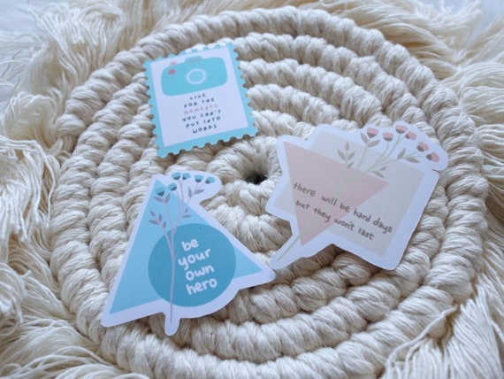 Mini Positive Quotes & Assorted Stickers Pack of 3 - Etsy