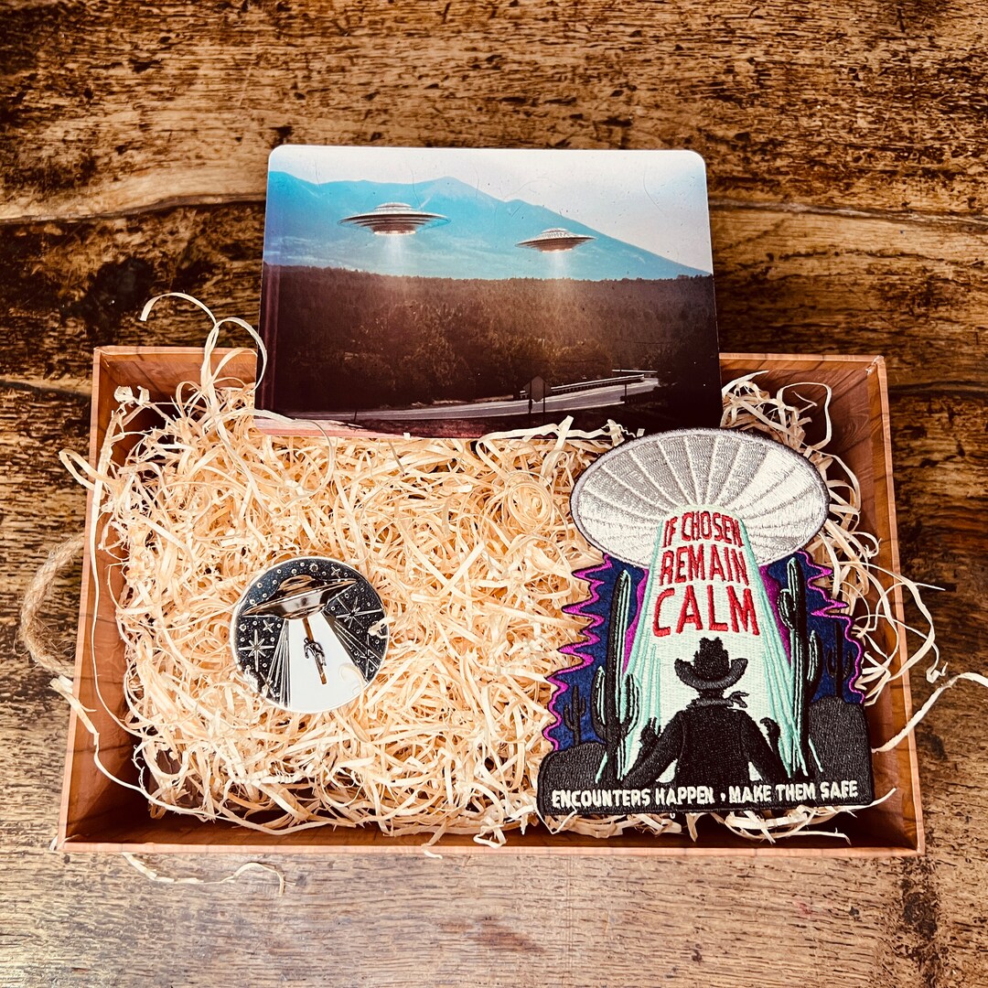 Alien Abduction Gift Box Harold and Charles Pin and Patch Glow in the ...