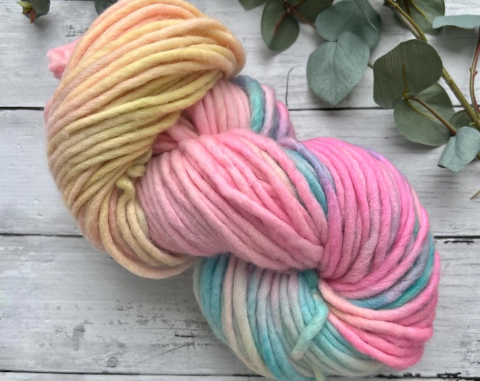 Ultra Bulky/super Chunky Merino Wool Yarn, Single Ply, Hand Dyed Yarn ...