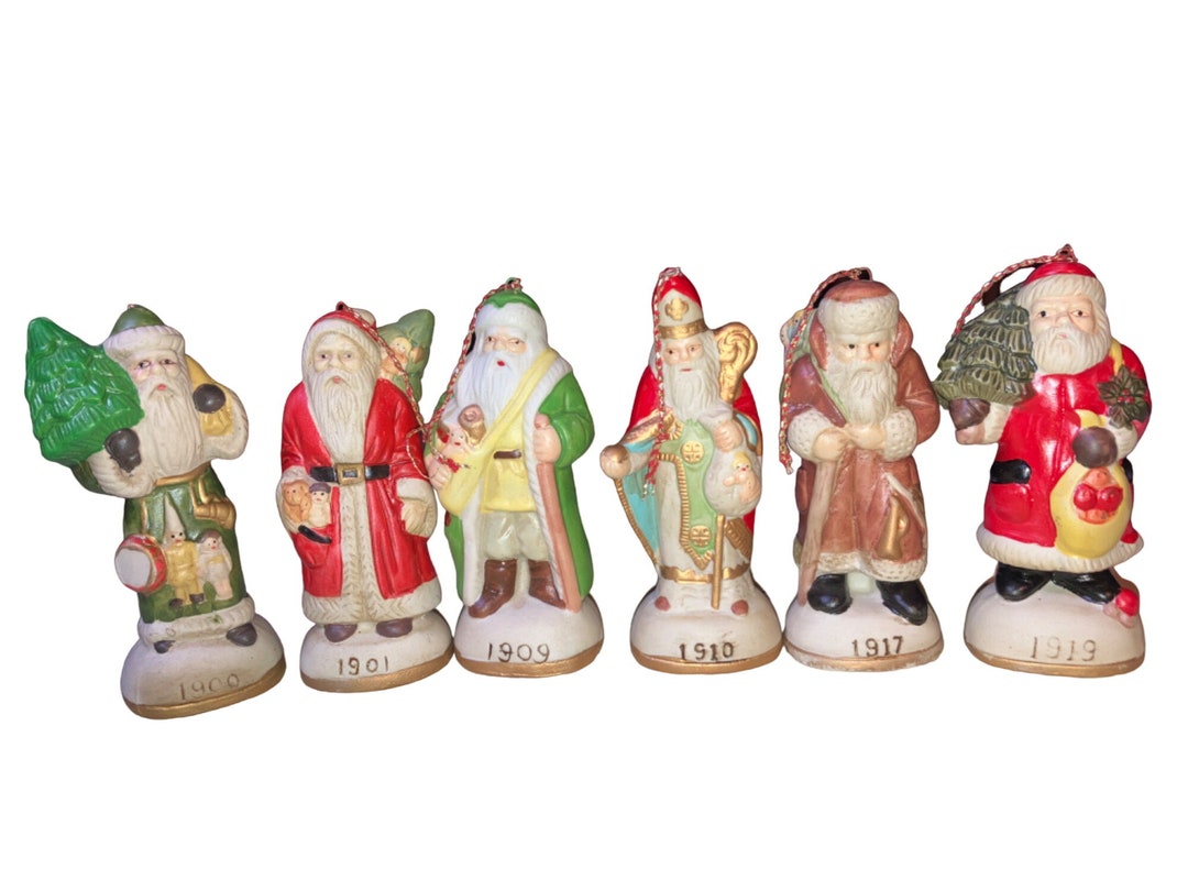 Santa Ornaments Lot of 6 1900's Replica Santa Figures - Etsy