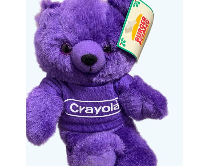Burger King Crayola Purple Plush Teddy Bear Vintage 1986 - Etsy