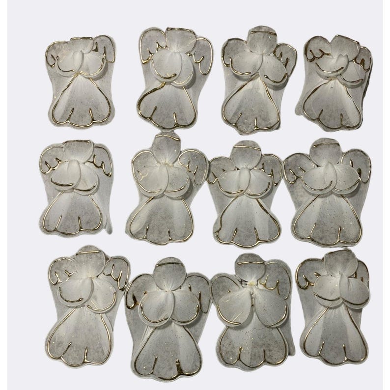 White Netted Sheer Wire-edged Angels for Crafts & Decorations - Etsy