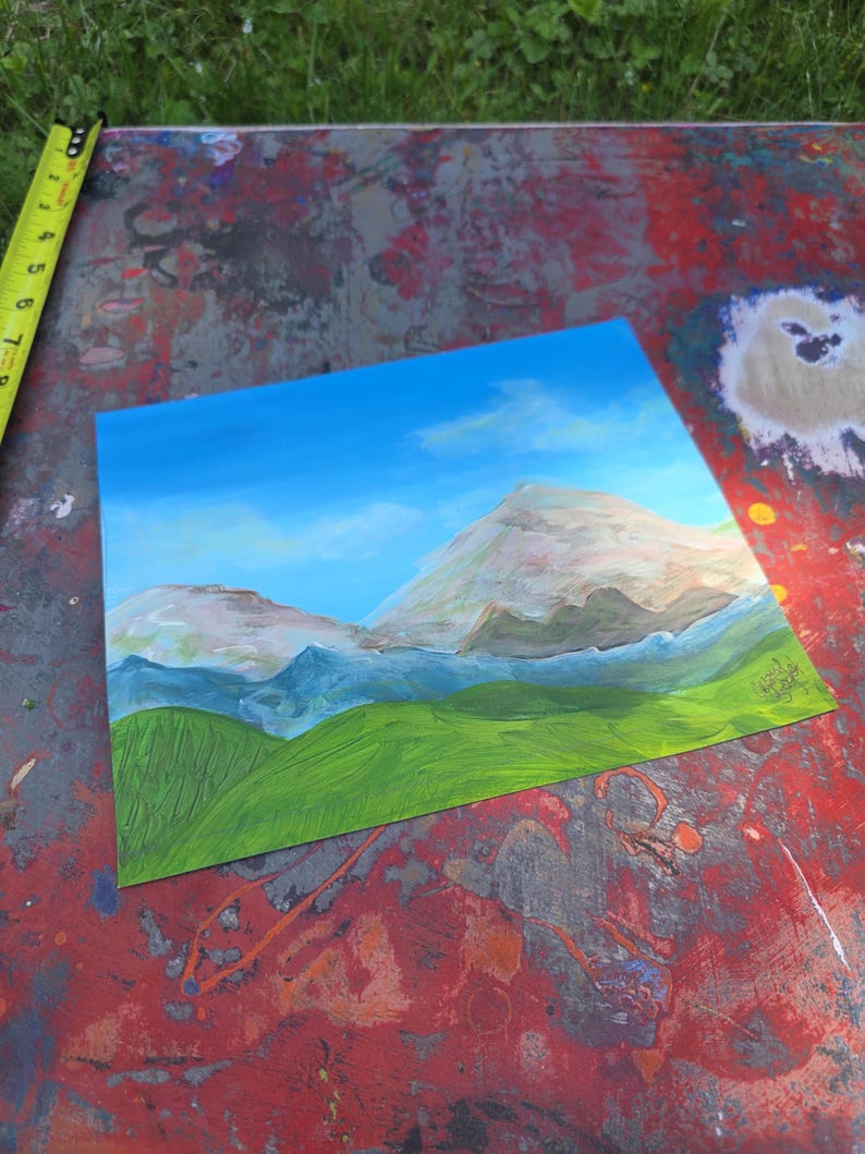 Colorado Rocky's: Acrylic Painting on 7.5x9.5" Paper, Original Artwork ...