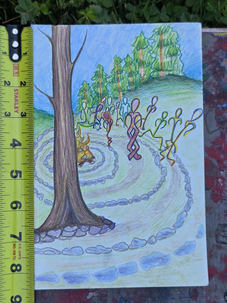 Sean's Dance: Colored Pencil Drawing on 5.5x8.5" Paper, Original ...
