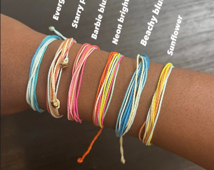 Wax Cord Bracelet adjustable and Waterproof Pura Vida Inspired Bracelet ...