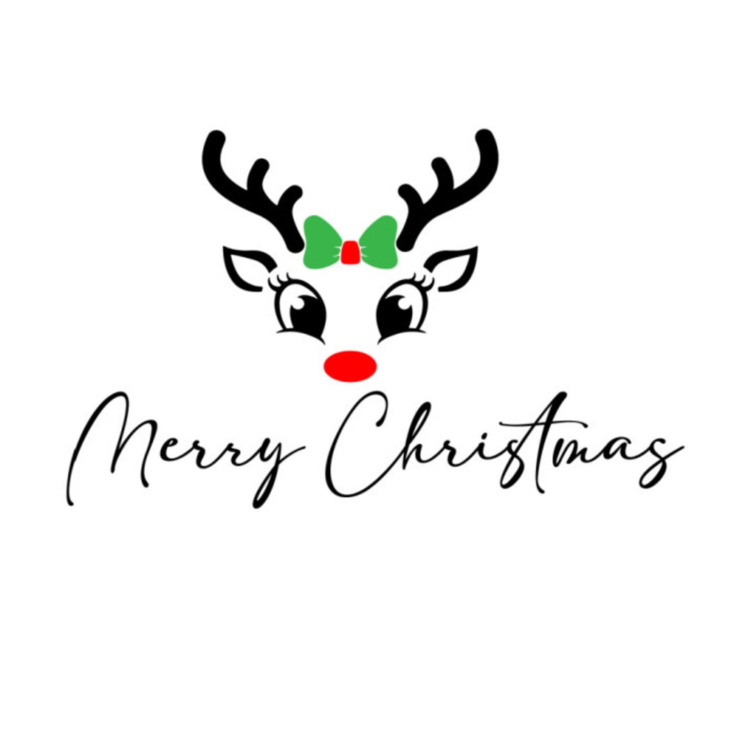 Reindeer Merry Christmas SVG PNG - Etsy