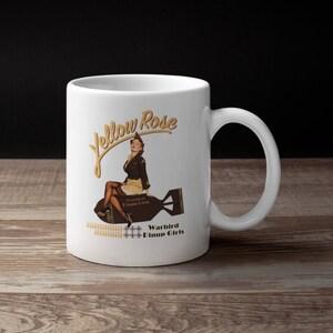 Yellow Rose Pin up Mug - 11 Ounce Pilot Gift Coffee Cup, Pilot ...