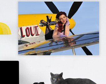 Aviation Pin up Poster P-51 Mustang WWII Aircraft With - Etsy