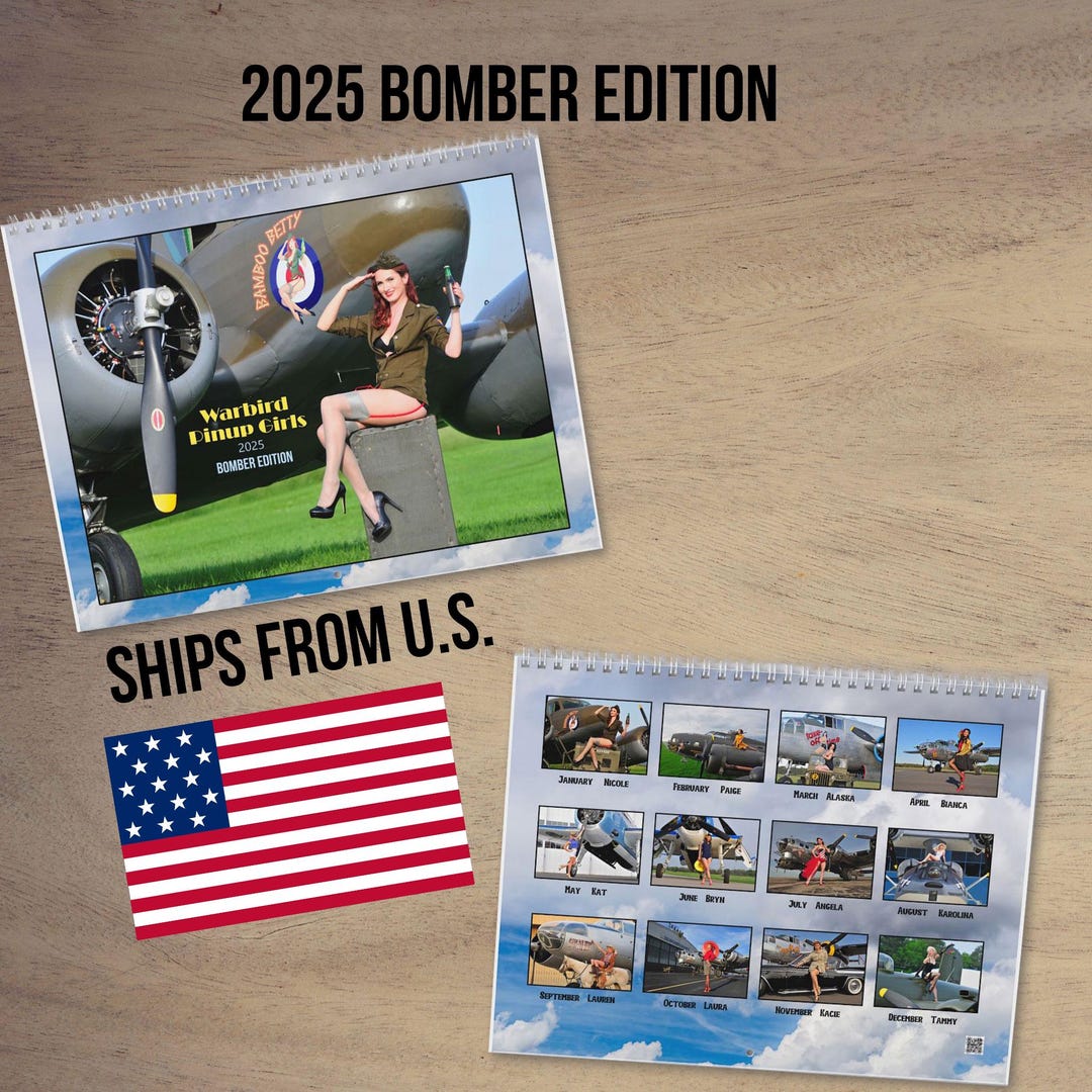 2025 All Bombers Wall Calendar (ships From US) 11x8.5 Inch Warbird ...