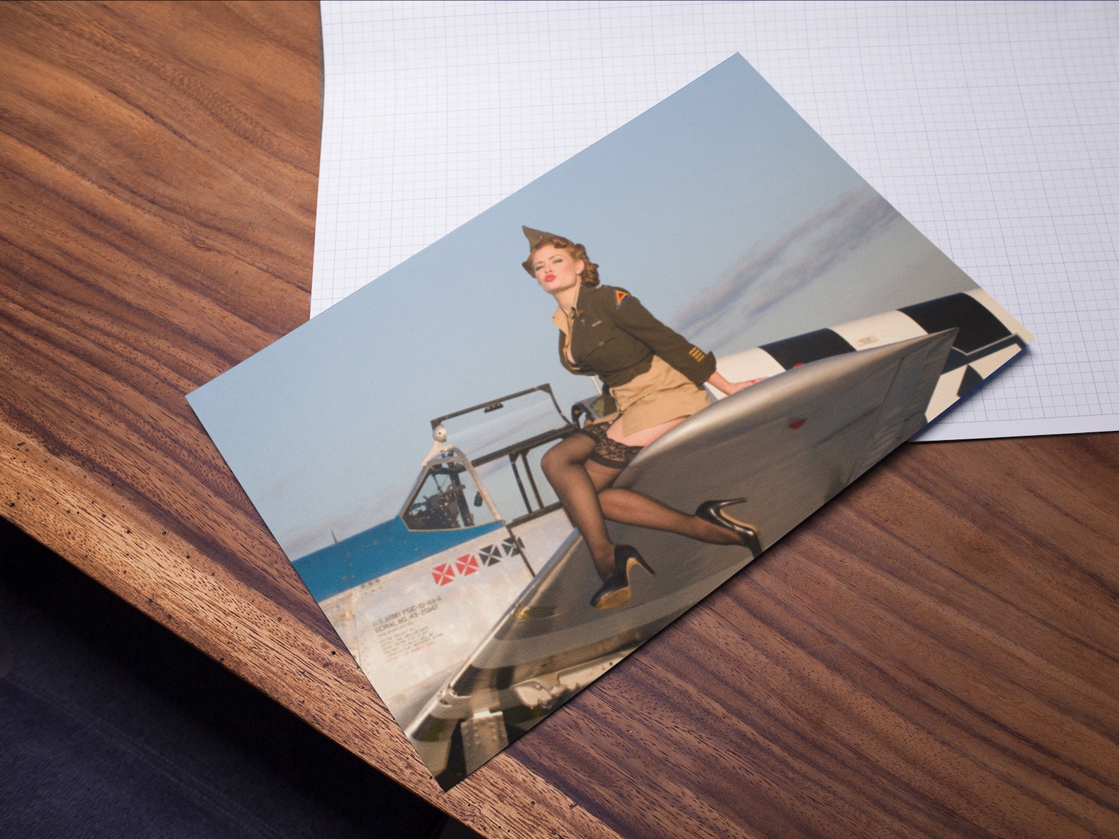 P-51 Mustang Aviation Pin up Poster - WWII Aircraft Photographic Matte ...