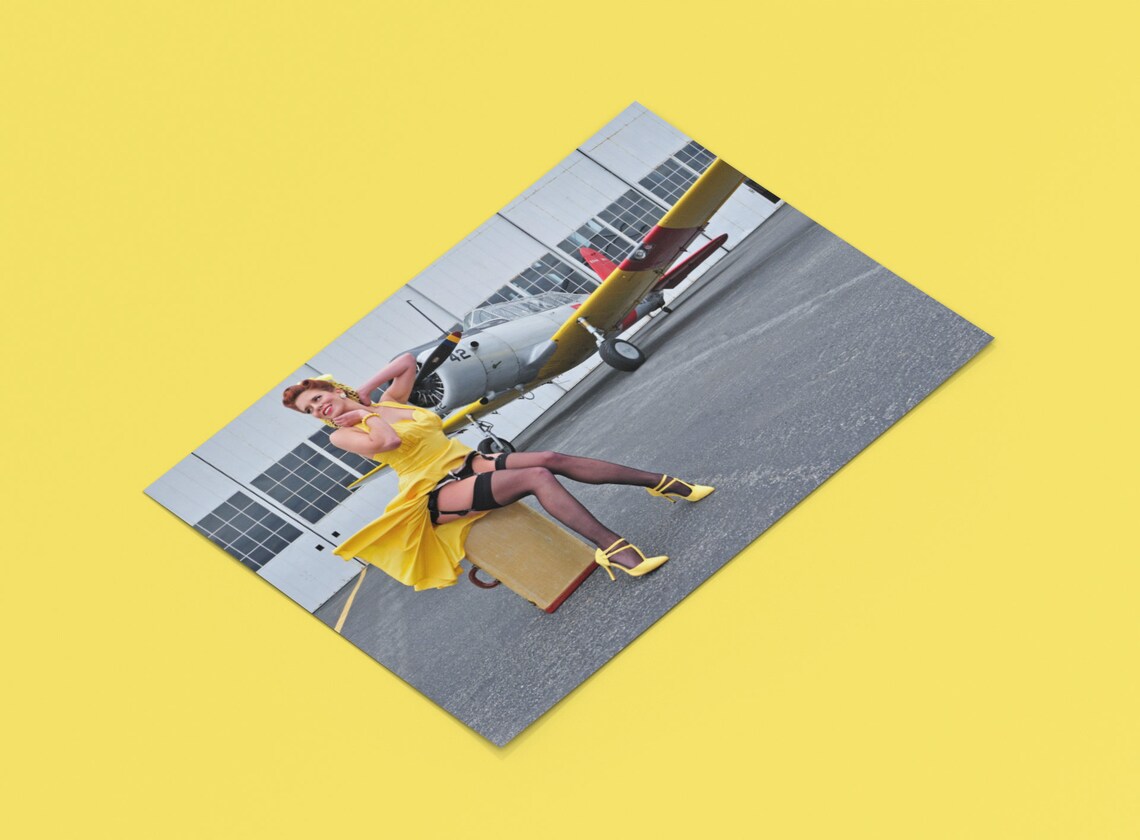 SNV-1 valiant Pinup Poster Yellow Dress Pin up - Etsy
